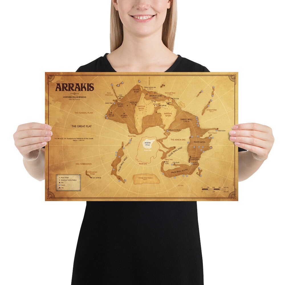 Dune Poster Arrakis Map. Art Print Wall Print Art Poster - Etsy UK