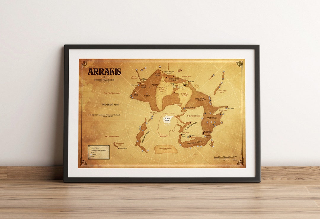 Dune Poster Arrakis Map. Art Print Wall Print Art Poster - Etsy UK