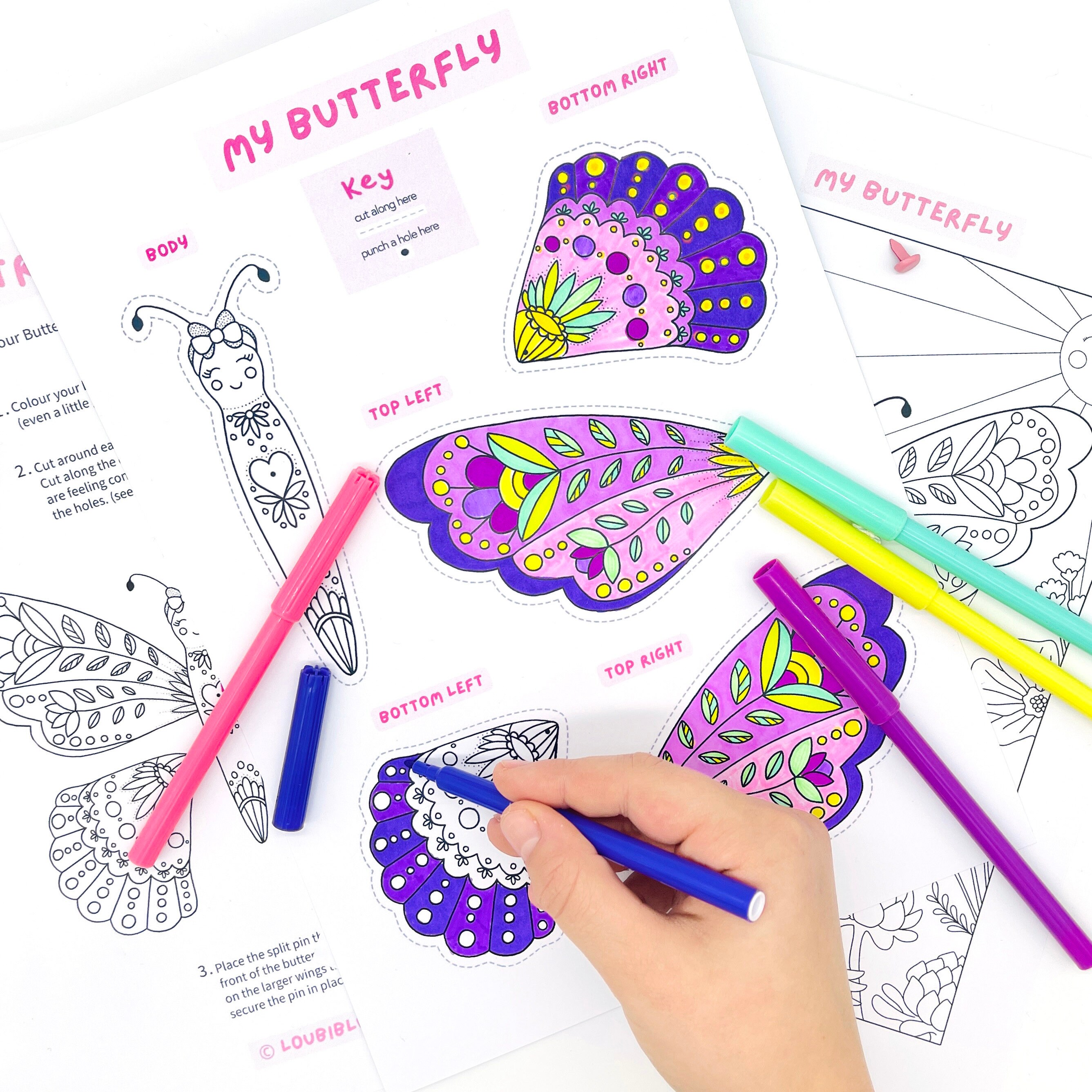 Butterfly Kids Craft Activity Printable Kids Colouring Download Craft ...
