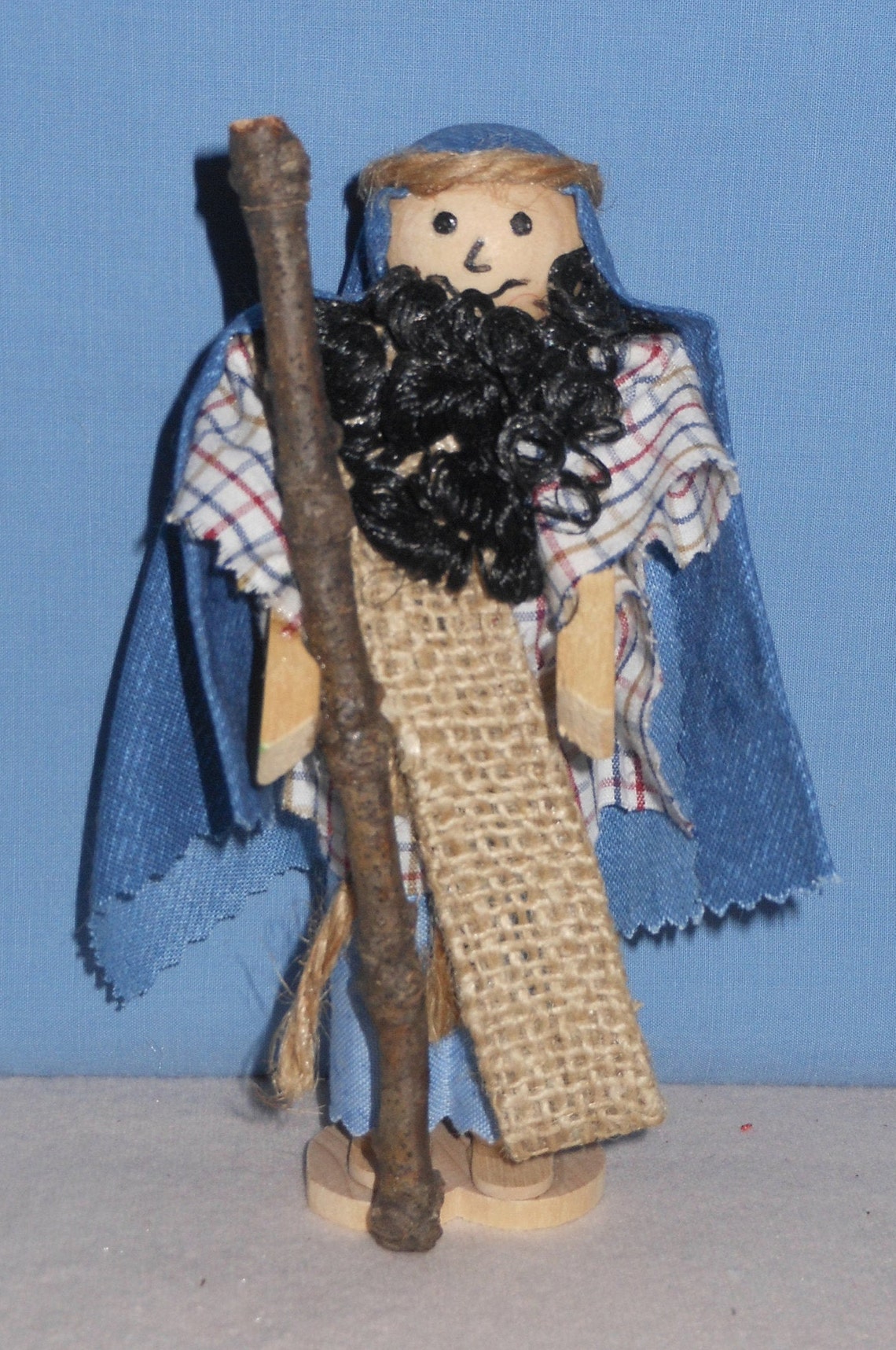 Nativity Shepherd Handmade Christmas Collectible Craft Clothespin Doll ...