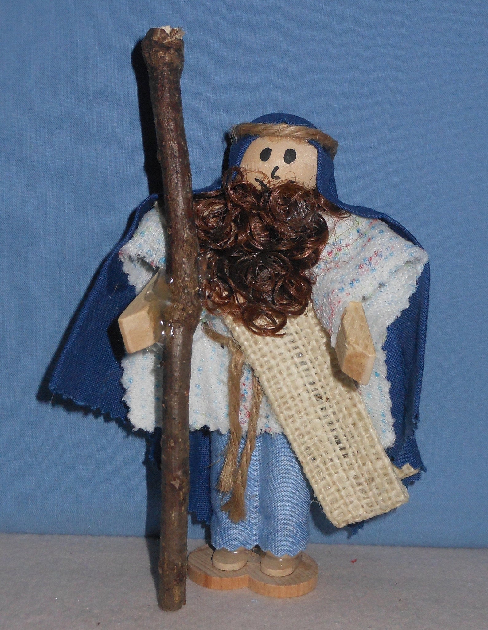 Nativity Shepherd Handmade Christmas Collectible Craft Clothespin Doll ...