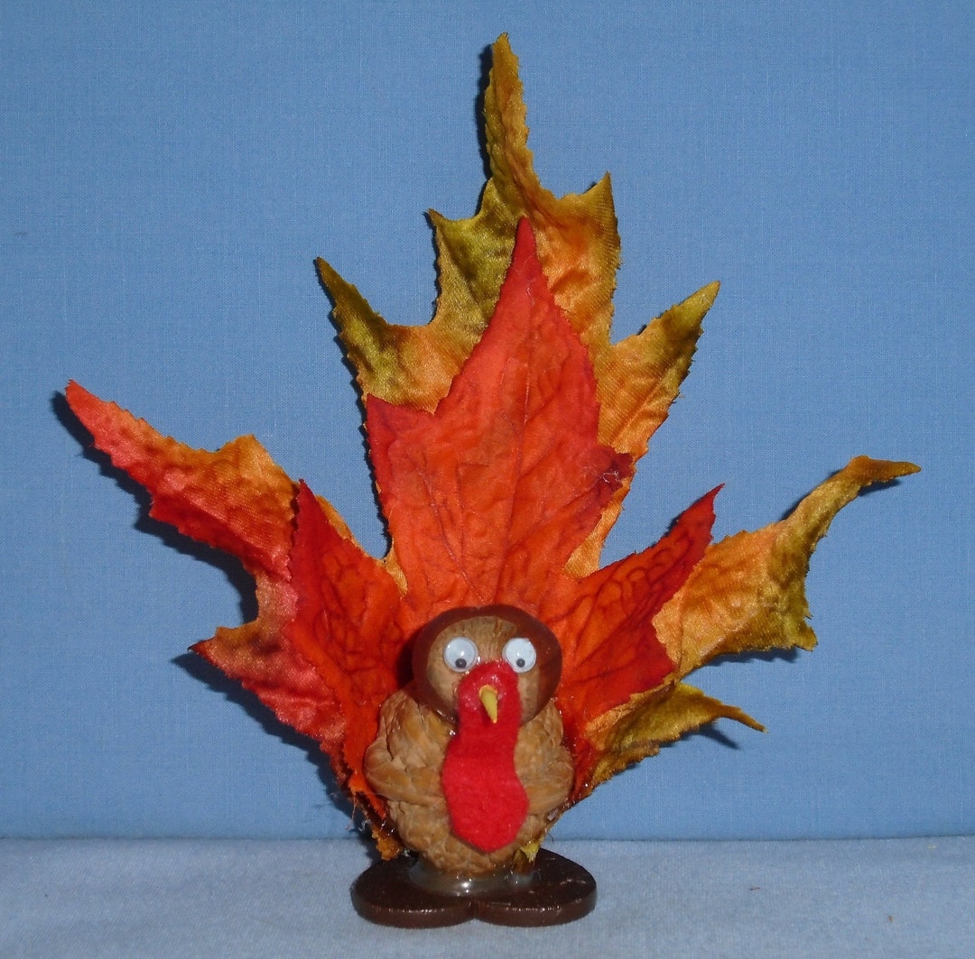 Handmade Autumn/fall Thanksgiving Nut Turkey Collectible Decorative ...