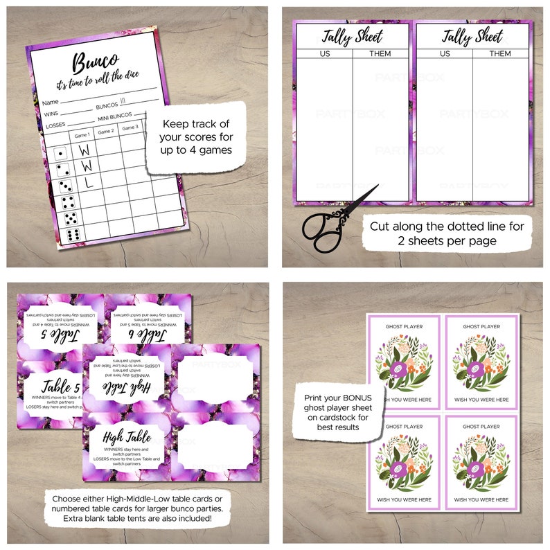 Printable Pink Bunco Score Set | Etsy