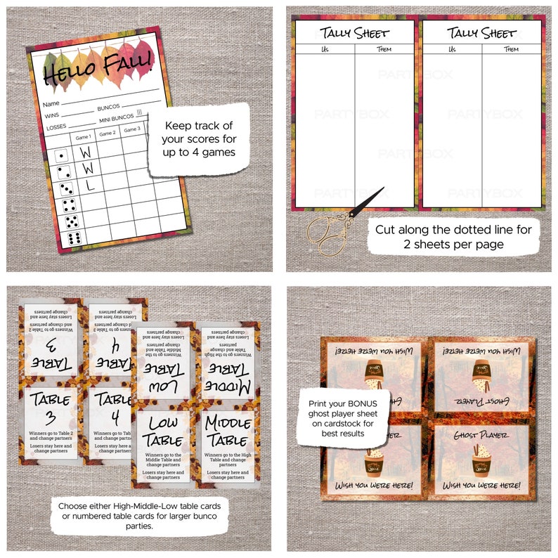 Hello Fall Bunco Printable Set - Etsy