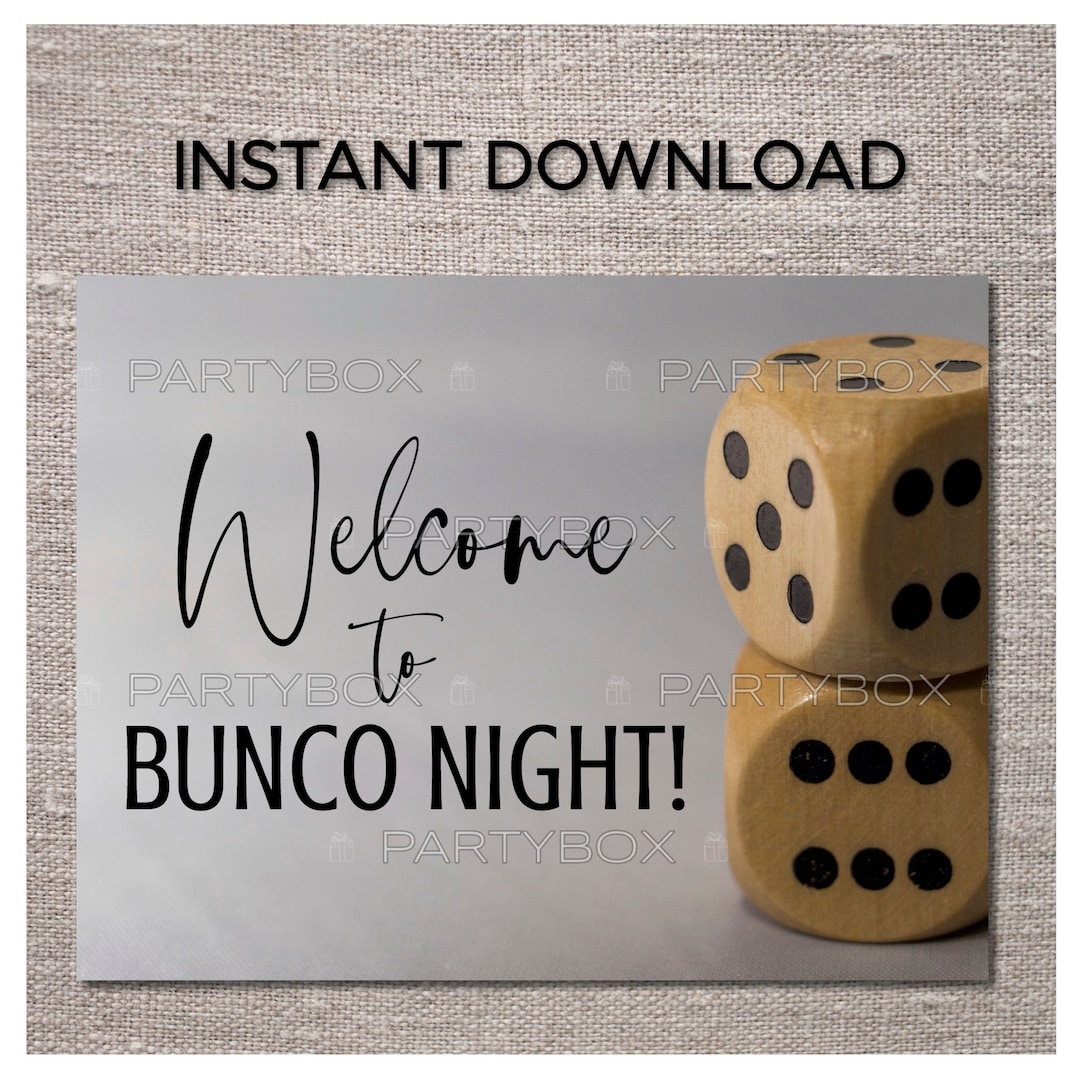 Bunco Welcome Sign Digital Download - Etsy