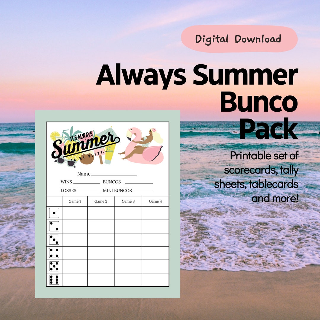 Always Summer Bunco Set Instant Download - Etsy