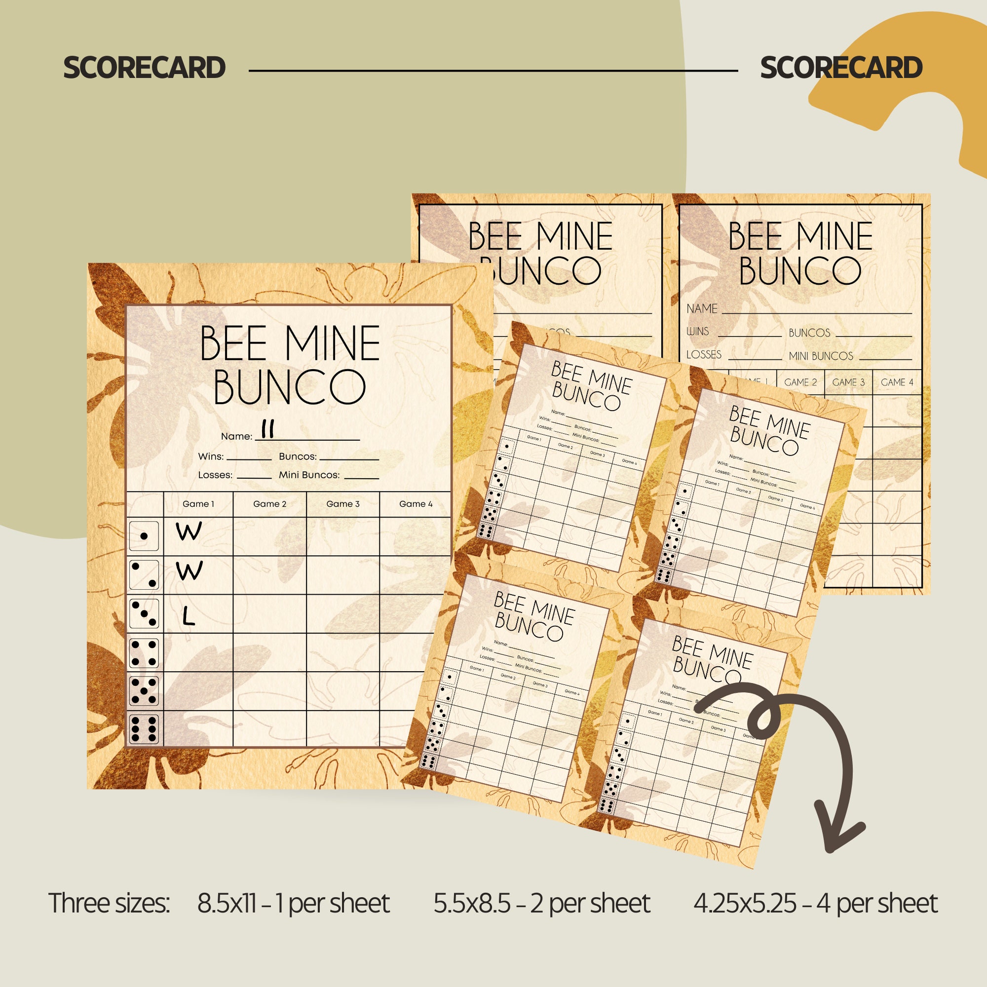 Bee Mine Valentine's Printable Bunco - Etsy