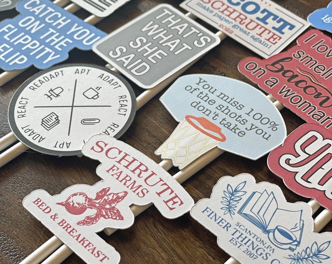 Photo Booth Props- the Office Themed - Dunder Mifflin Party Decorations ...