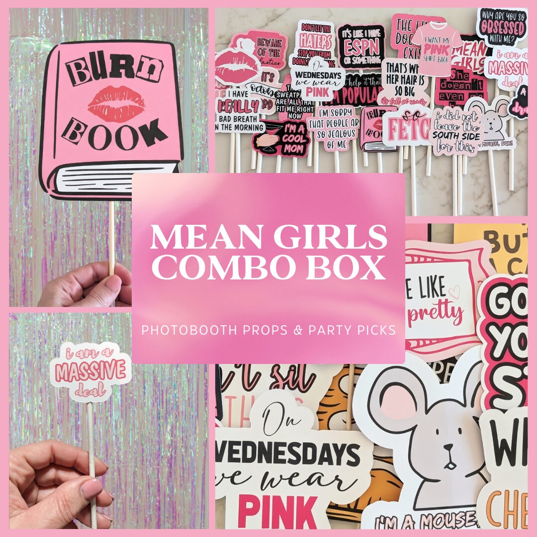 Mean Girl Combo Box | Photobooth Props and Cupcake Picks - Etsy