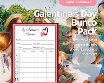 Printable Loved and Blessed Bunco Bundle Set, Pink Girly Heart Bunco ...