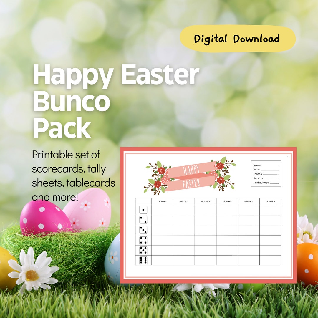 Happy Easter Printable Bunco Set - Etsy