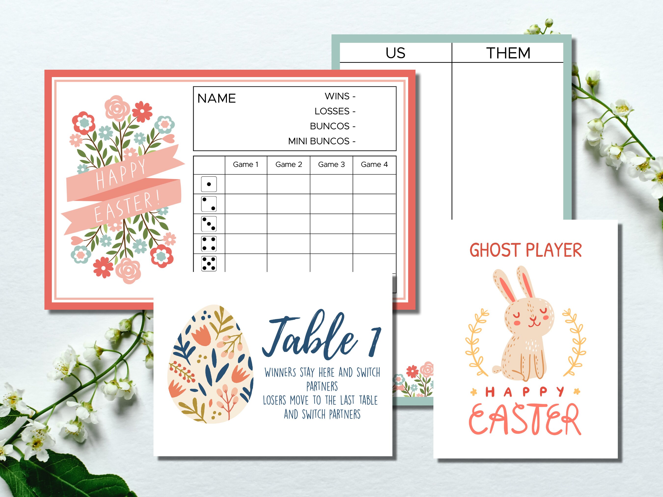 Happy Easter Printable Bunco Set - Etsy