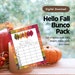 Hello Fall Bunco Printable Set - Etsy
