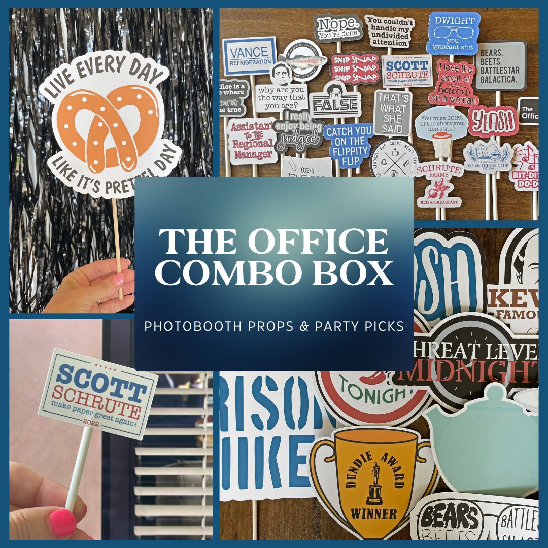 The Office Combo Box | Photobooth Props and Cupcake Picks - Etsy