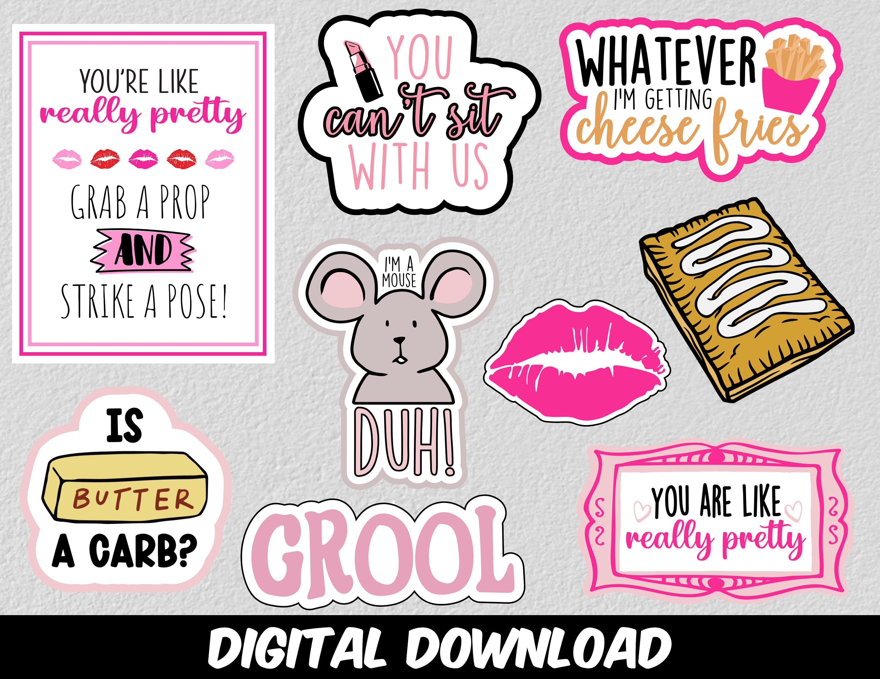 Mean Girls Printable Photobooth Props Etsy