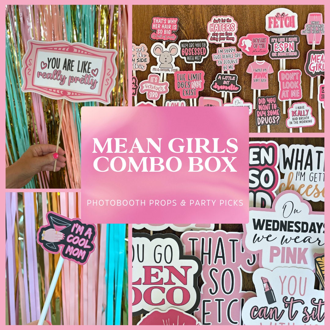 Mean Girl Combo Box Photobooth Props and Cupcake Picks - Etsy