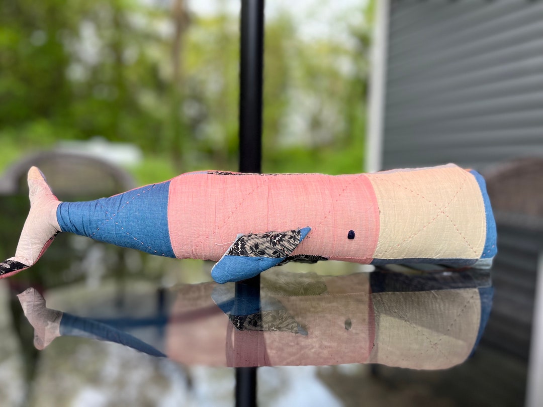 Whale Made From Antique Vintage Patchwork Quilt/ Beach Home Decor ...