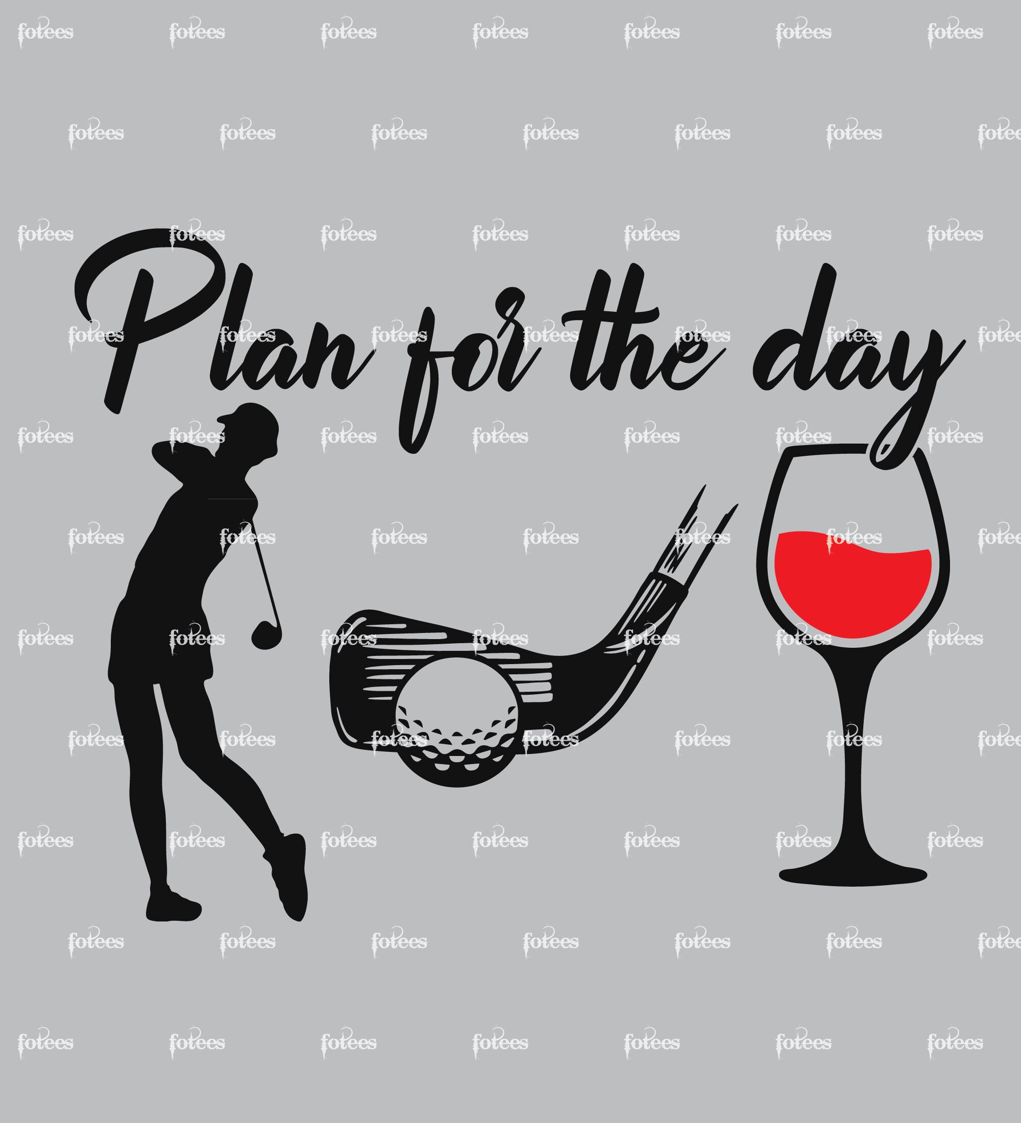 Plan for the Day Golf Wine SVG PNG DXF - Etsy