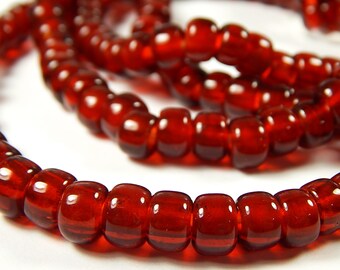 Red Glass Beads | Etsy