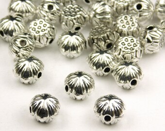 30pcs Lotus Flower Beads 10x9mm Lotus Seeds Beads silver - Etsy