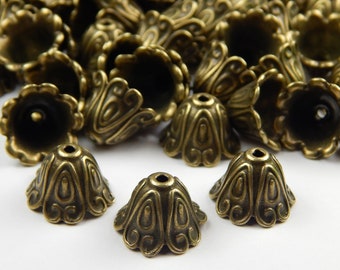 Antique Bronze Bead Caps | Etsy