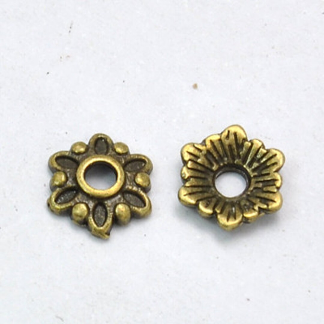 25 Pcs or 50 Pcs - 8mm Bronze Bead Caps - Bronze Bead Caps - Antique ...