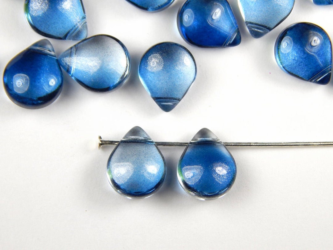 10 pièces 12x9x6mm perles de verre transparentes en forme de larme avec ...