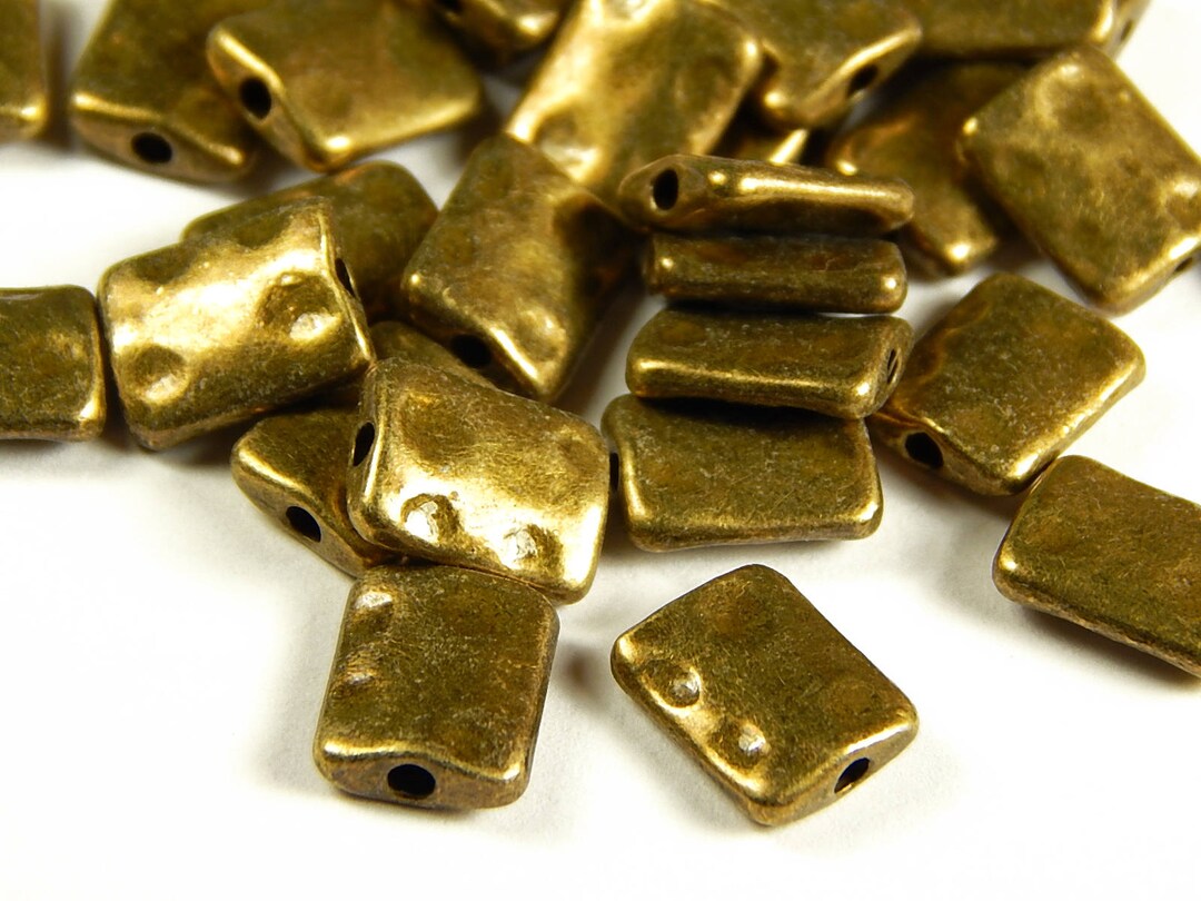 10 or 25 Pcs - 10x8x3mm Bronze Rectangle Spacer Beads - Antique Bronze ...