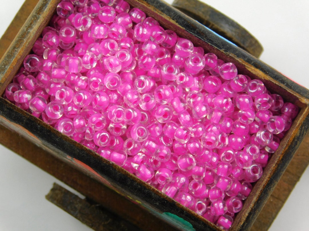 6/0 Seed Beads - Transparent Pink Seed Beads - Pink Seed Beads - Glass ...