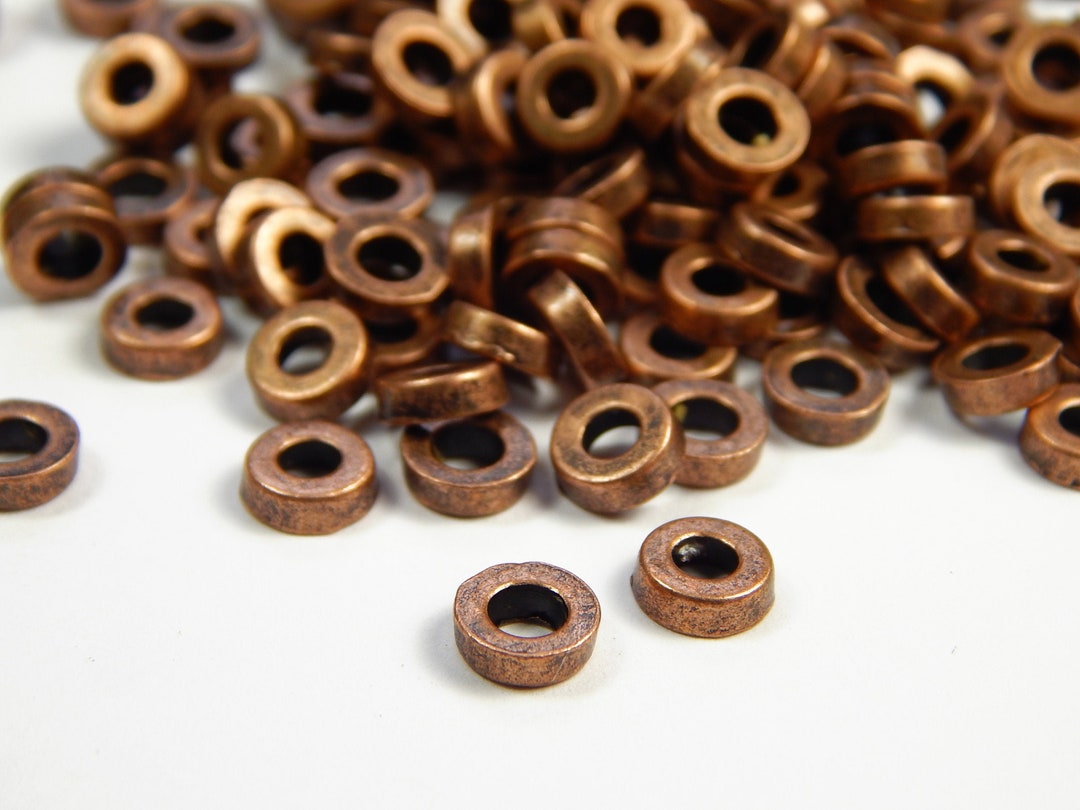 25 or 50 Pcs - 6x2mm Antique Copper Disc Spacer Beads - Heishi Spacers ...