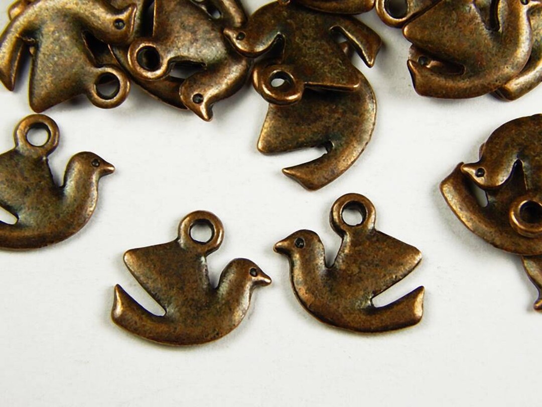 10 Pcs - 15x13x2mm Red Copper Bird Charms - Charms - Jewelry Supplies ...