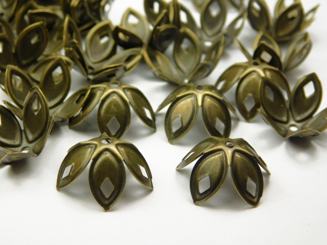 25 Pcs - 18x8mm Antique Bronze Bead Caps - Bead Caps - Antique Bronze ...