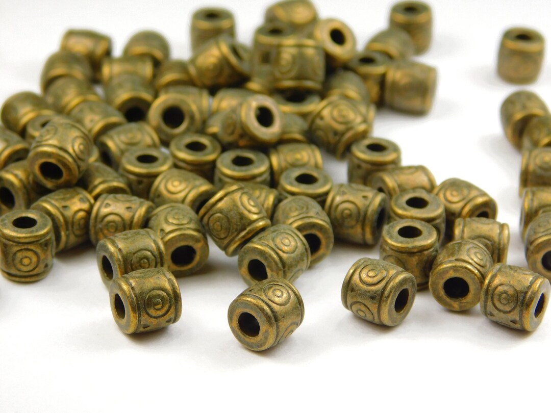 25/50 Pcs - 6x6.5mm Antique Bronze Column Spacer Beads - Bronze Tube ...