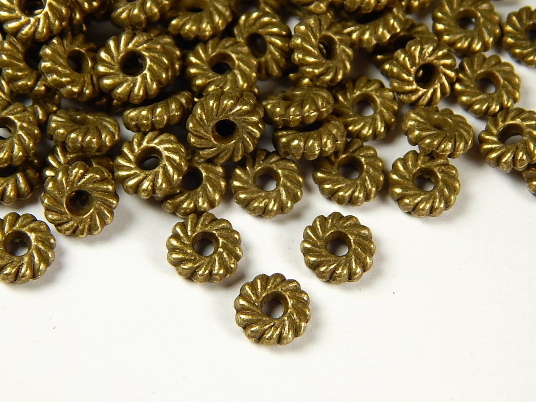 25 or 50 Pcs - 7x2mm Antique Bronze Spacer Beads - Metal Spacer Beads ...