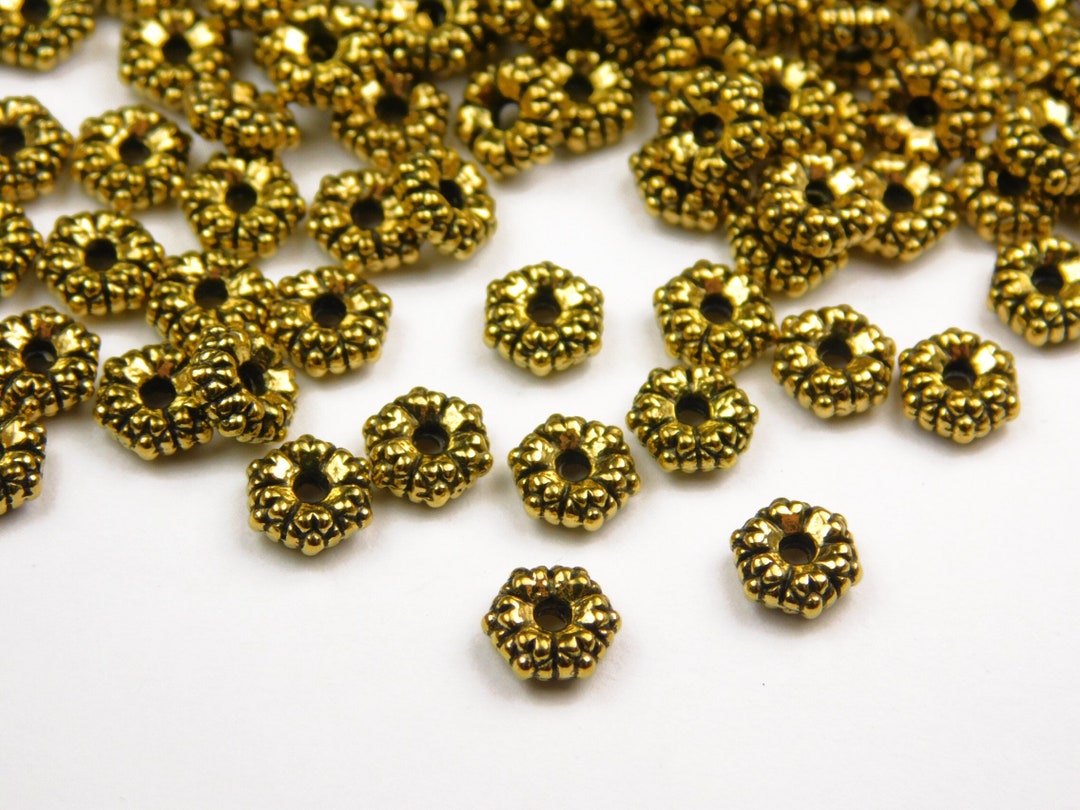 50/100 Pcs - 5x2mm Antique Gold Spacers - Gold - Metal Spacers - Gold ...
