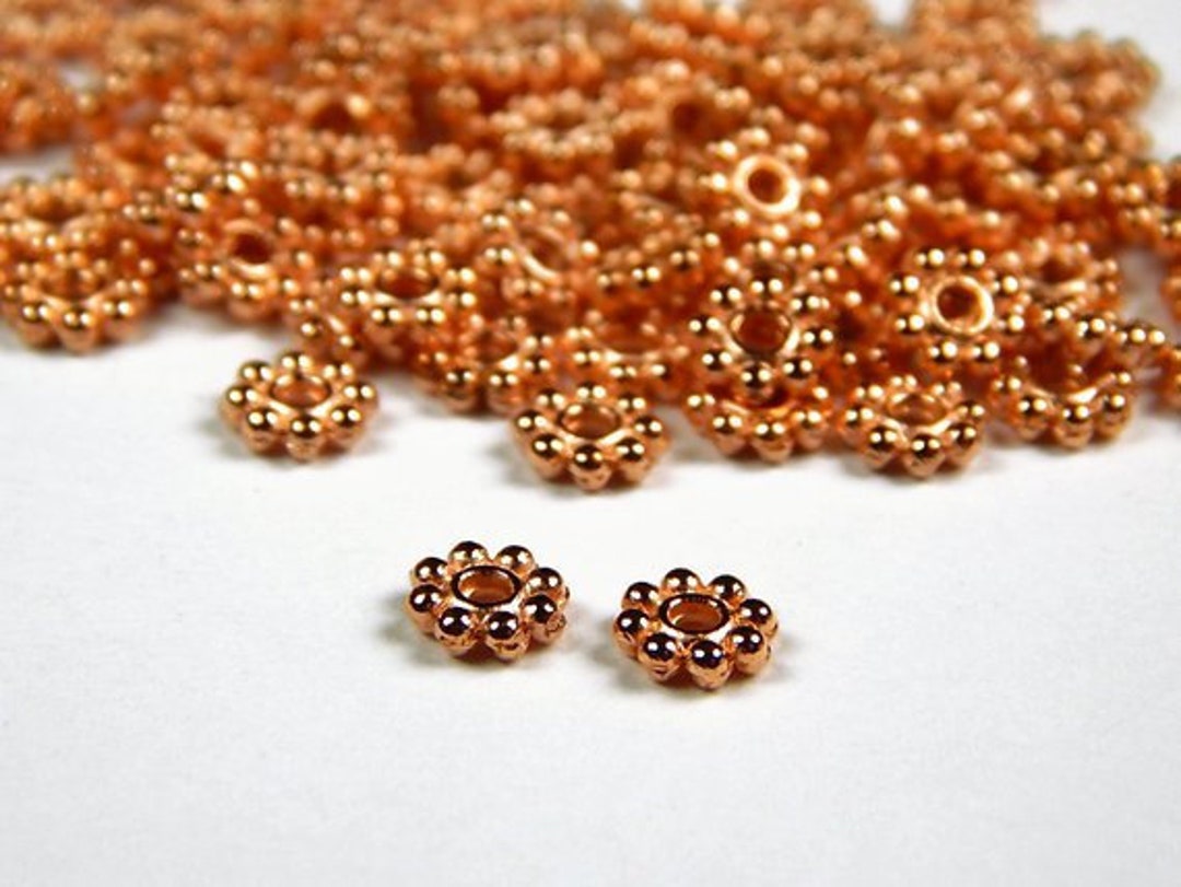 50 Pcs 5x1.5mm Rose Gold Daisy Spacer Beads Daisy Spacers - Etsy