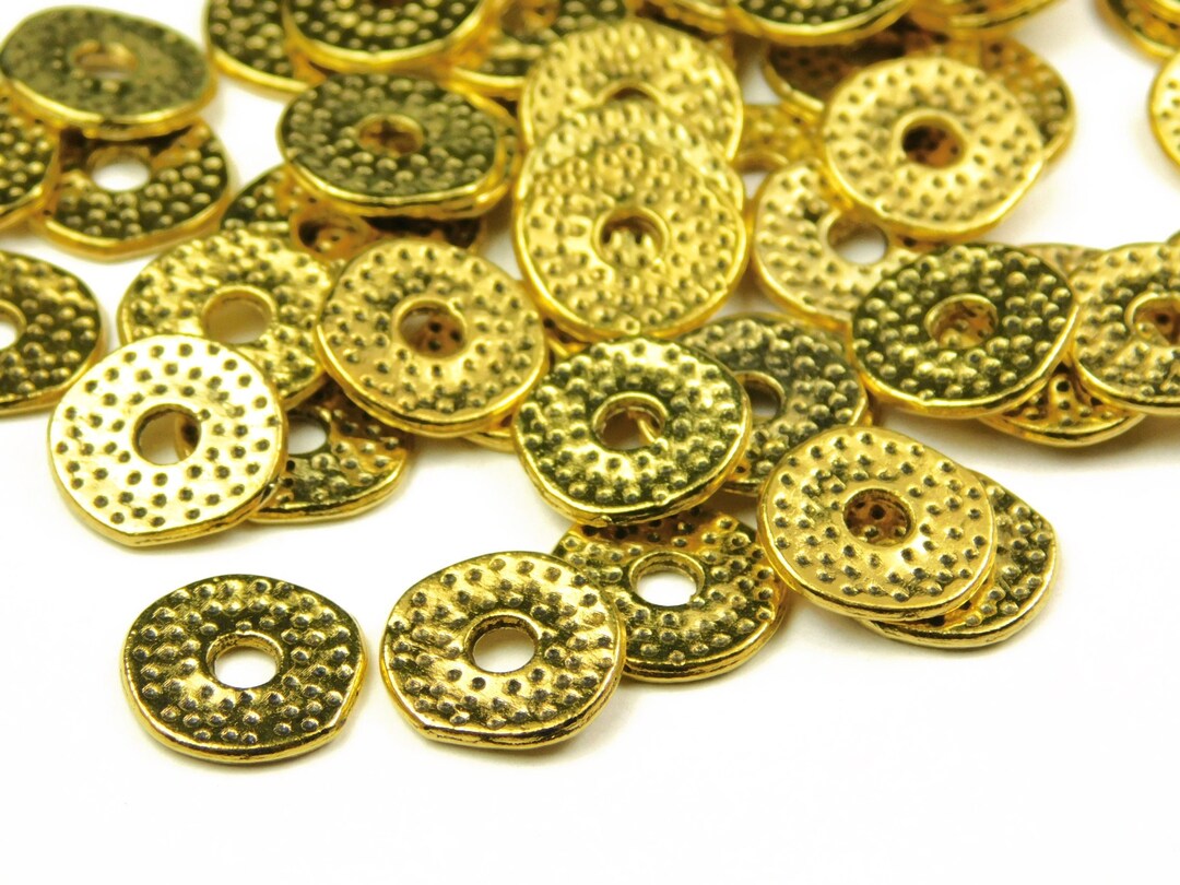 25 Pcs - 12x1mm Antique Gold Spacers - Gold - Metal Spacers - Gold ...