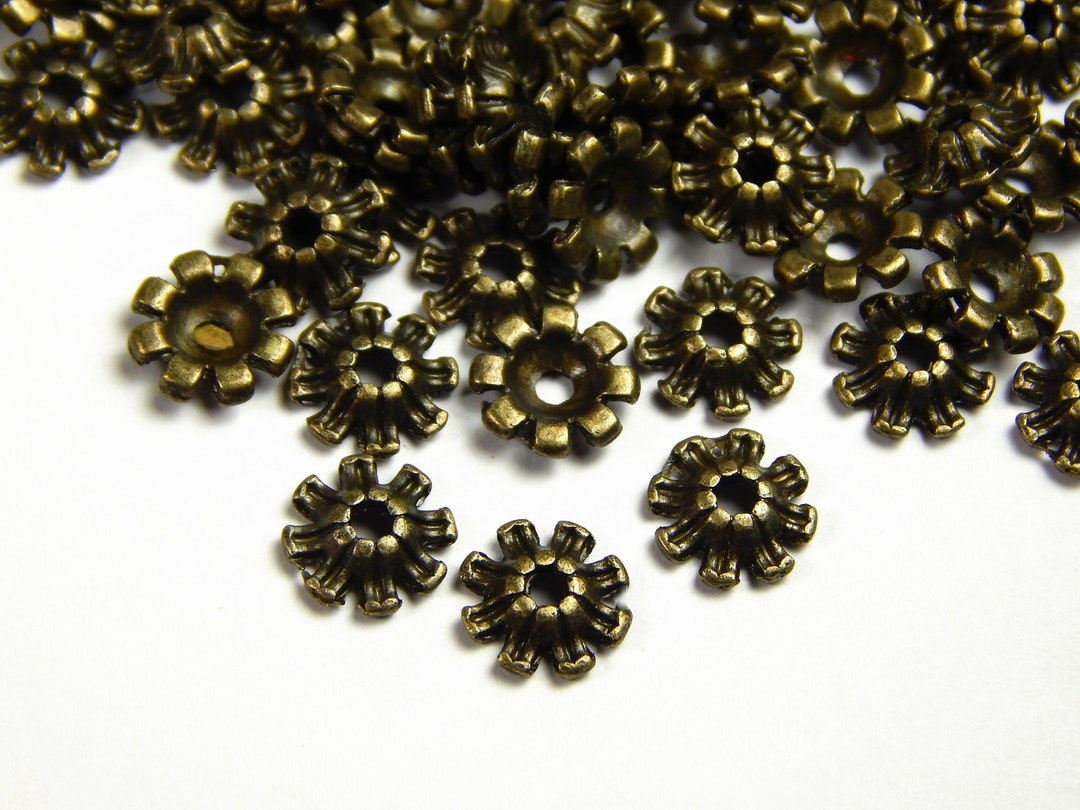 40 Pcs - 8x3mm Antique Bronze Bead Caps - Bronze Bead Caps - Antique ...