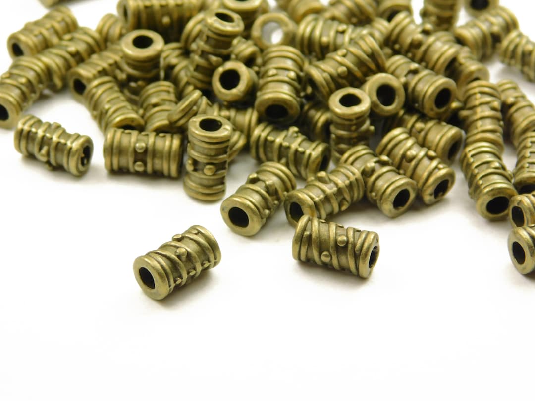 10 or 25 Pcs - 9mm X 5.5mm Antique Bronze Column Spacer Beads - Bronze ...