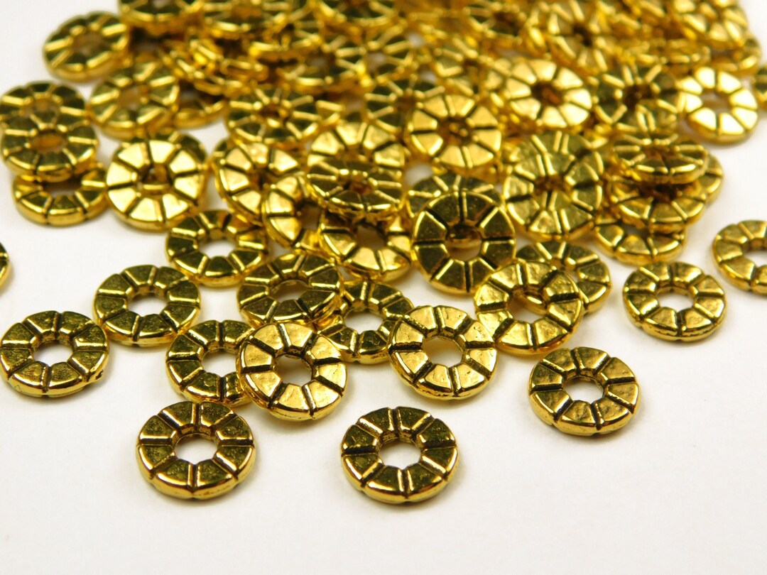 25/50 Pcs - 8x1.5mm Antique Gold Spacers - Gold - Metal Spacers - Gold ...