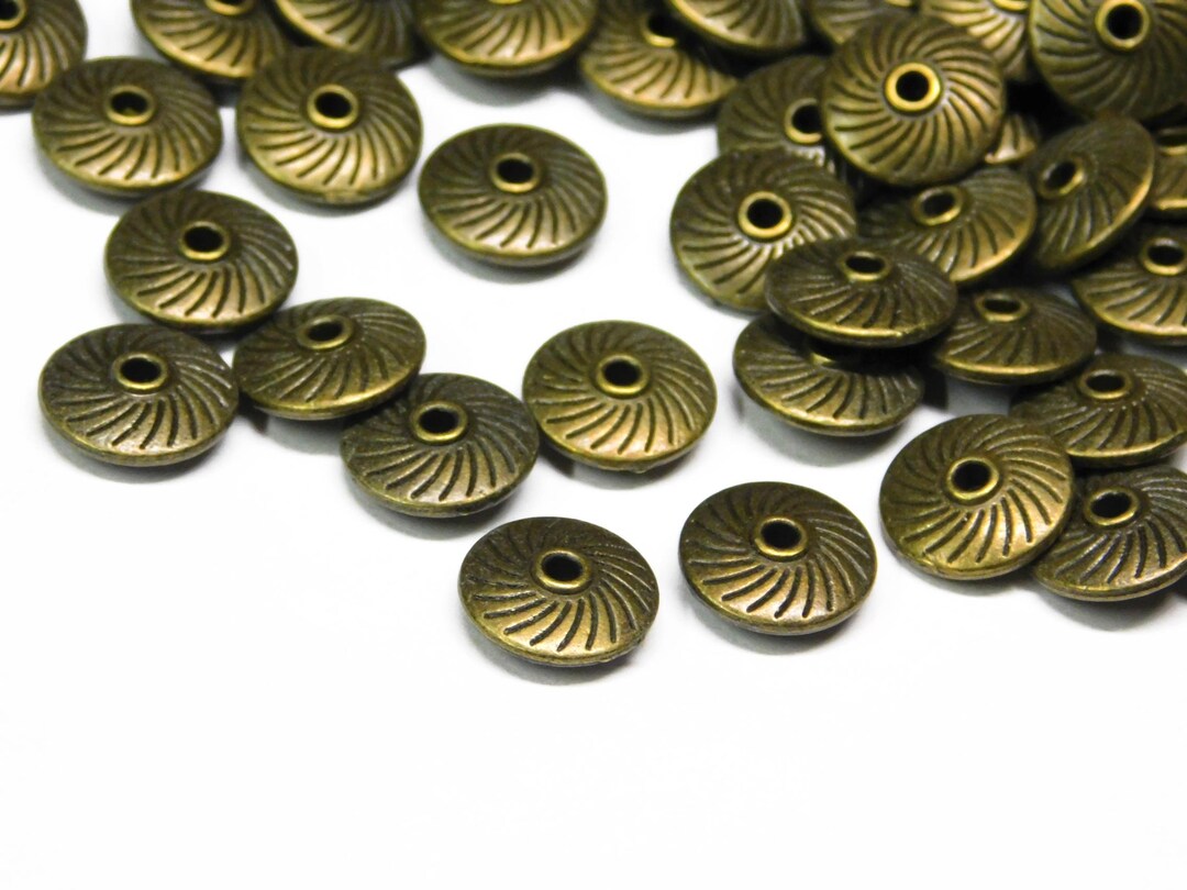 20 Pcs - 11x4mm Antique Bronze Spacer Beads - Disc - UFO Spacer - Metal ...