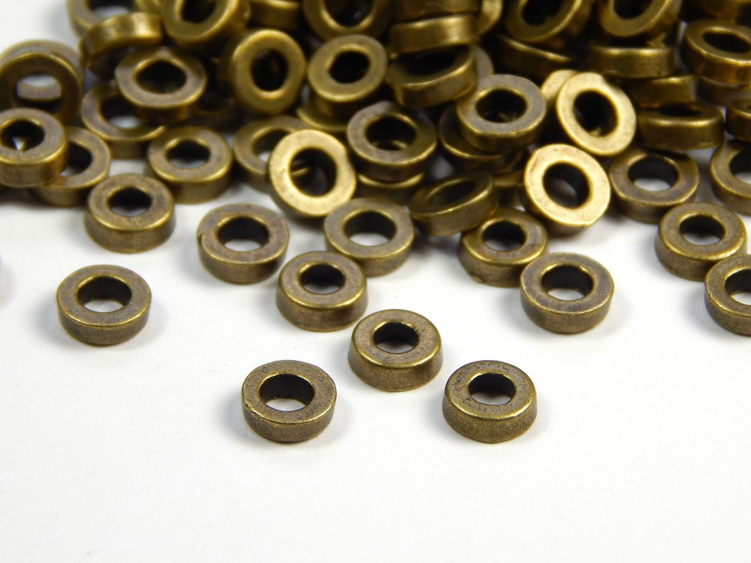 25 OR 50 Pcs - 6x2mm Antique Bronze Disc Spacer Beads - Heishi Spacers ...