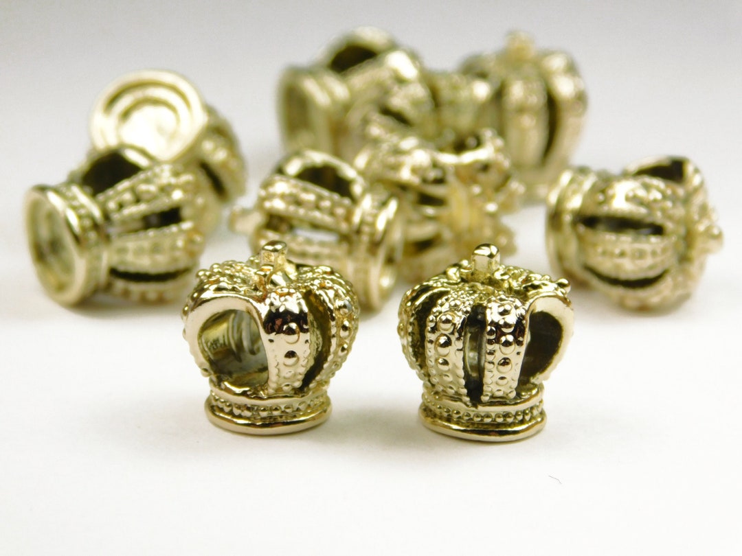 2 Pcs - 11.5x11x9mm Gold Crown Spacer Bead - Metal Spacers - Crown ...