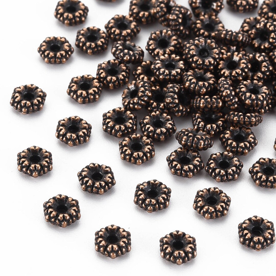 50 or 100 Pcs - 5.5mm Red Copper Spacers - Copper - Metal Spacers ...