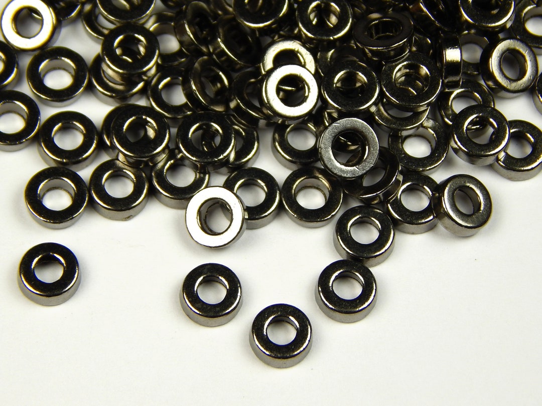 25 or 50 Pcs - 6x2mm Gunmetal Disc Spacer Beads - Heishi Spacers ...