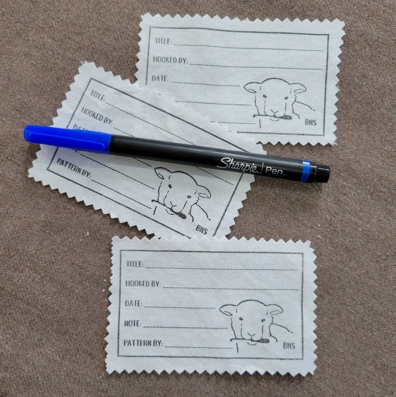 Fabric Labels for Hooked Rugs REGULAR Size - Etsy
