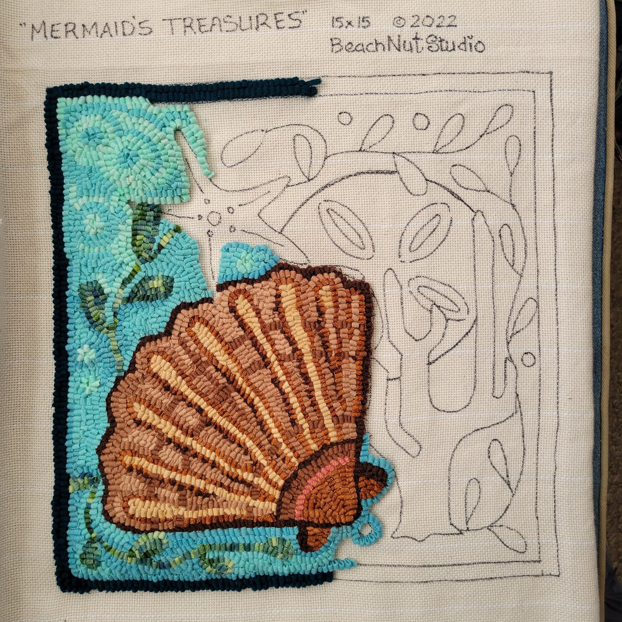 Mermaid's Treasures Rug Hooking Pattern - Etsy