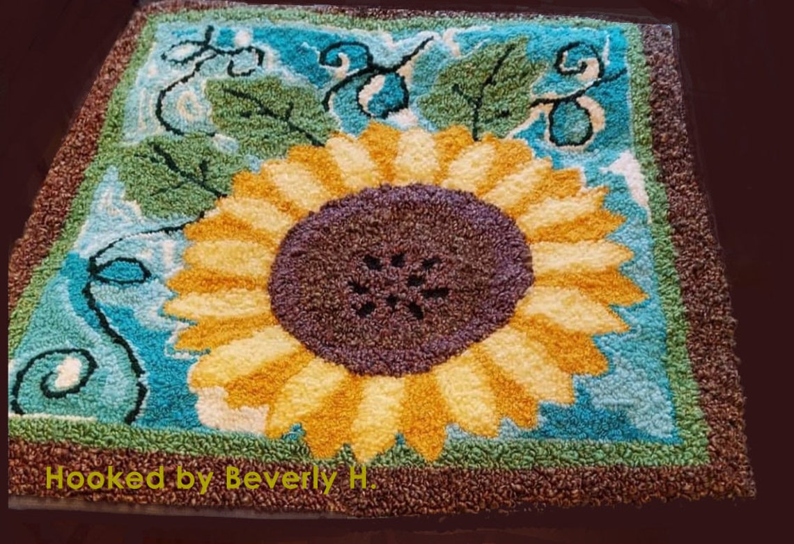 Sunshine on My Shoulder Sunflower Rug Hooking Pattern - Etsy