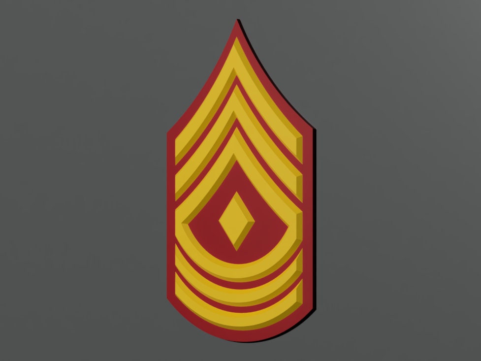 USMC First Sergeant E8 rank insignia 3D stl file for CNC | Etsy