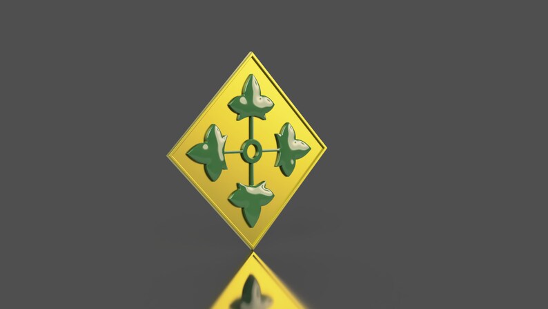 Army 4th Infantry Division Insignia 3D Stl File for CNC Router - Etsy